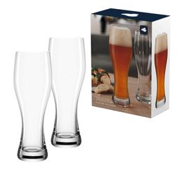 Bierglas Leonardo "Weizenbiergl&auml;ser Taverna 330 ml 2er Set transparent", bunt (transparent), Glas, Trinkgef&auml;&szlig;e
