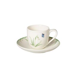 Villeroy & Boch Tasse VILLEROY & BOCH "Espressotasse mit Untertasse Colourful Spring 100 ml bunt", bunt, Porzellan, Trinkgef&auml;&szlig;e, Tasse