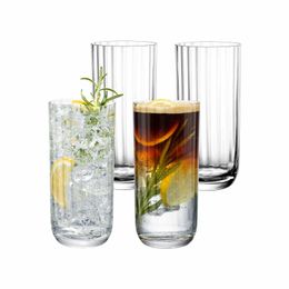 Villeroy & Boch Longdrinkglas VILLEROY & BOCH "Longdrinkgl&auml;ser Rose Garden 300 ml 4er Set transparent", bunt (transparent), 4 tlg., Glas, Trinkgef&auml;&szlig;e