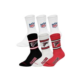 Kurzsocken NFL "Socken NFL 6Pack Crew Socks 6er Pack", Herren, Gr. 39-42, bunt (atlanta falcons, wei&szlig;), Obermaterial: 58% Baumwolle CO. 39% Polyester PES. 3% Elasthan EL., Socken