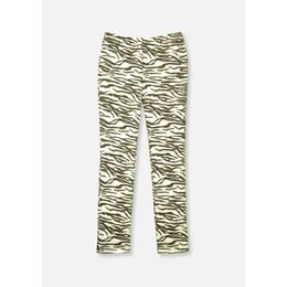 Madeleine Mode Jogger Pants MADELEINE "Hose Jogg-Pants mit Muster", Damen, Gr. 19, N + K Gr, wei&szlig; (wollwei&szlig;, multicolor), Obermaterial: 45% Viskose CV. 37% Polyester PES. 18% Polyamid PA., Hosen