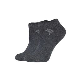 JOOP! Sneakersocken JOOP "Socken Women for your daily glam cotton Socks 1p 2er Pack", Damen, Gr. 35-38, grau (anthrazitmelange), Obermaterial: 86% Baumwolle CO. 11% Polyamid PA. 3% Elasthan EL., Socken Sneakersocken