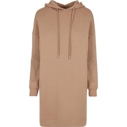 Shirtkleid Urban Classics "Urban Classics Damen Ladies Organic Oversized Terry Hoody Dress", Damen, Gr. XS, US-Gr&ouml;&szlig;en, amber, 100% Baumwolle, unifarben, oversize, ohne Ausschnitt, Kleider Shirtkleid