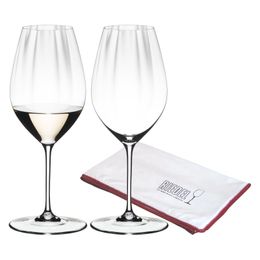 Wei&szlig;weinglas "Rieslinggl&auml;ser inklusive Poliertuch Performance 623 ml 2er Set transparent", bunt (transparent), Glas, RIEDEL THE WINE GLASS COMPANY, Trinkgef&auml;&szlig;e, Wei&szlig;weinglas
