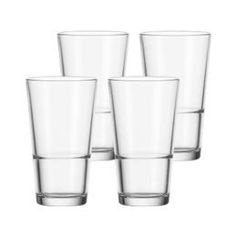 Glas Leonardo "Trinkgl&auml;ser Event 550 ml 4er Set transparent", bunt (transparent), Glas, Trinkgef&auml;&szlig;e, Kaffeetasse