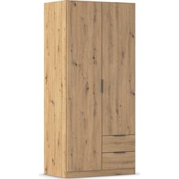 Kleiderschrank Rauch "Dreht&uuml;renschrank Schrank Garderobe Ankleide Schlafzimmer LAGOA", eiche artisan, B:91cm H:197cm T:54cm, Holzwerkstoff, Schr&auml;nke, Kleiderschrank, mit ger&auml;umigen Schubladen, optional mit Aufsatz MADE IN GERMANY