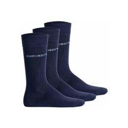 Kurzsocken Emporio Armani "Socken 3er Pack", Herren, Gr. 40-45, blau (marine), Obermaterial: 74% Baumwolle CO. 24% Polyamid PA. 2% Elasthan EL., Socken