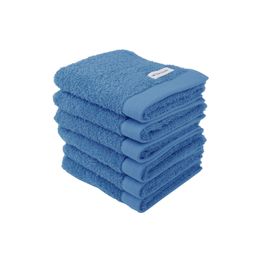 G&auml;stehandtuch Tom Tailor "G&auml;stetuch Color Bath Guest Towel 6er Pack" Gr. S, blau, B:30cm, Obermaterial: 100% Baumwolle CO., Handt&uuml;cher