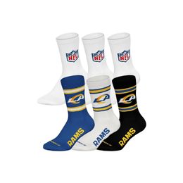 Kurzsocken NFL "Socken NFL 6Pack Crew Socks 6er Pack", Herren, Gr. 39-42, bunt (la rams, wei&szlig;), Obermaterial: 58% Baumwolle CO. 39% Polyester PES. 3% Elasthan EL., Socken