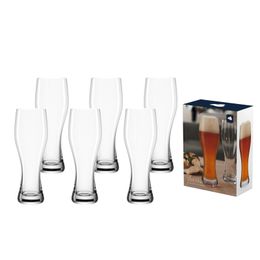 Bierglas Leonardo "Weizenbiergl&auml;ser Taverna 500 ml 6er Set transparent", bunt (transparent), Glas, Trinkgef&auml;&szlig;e
