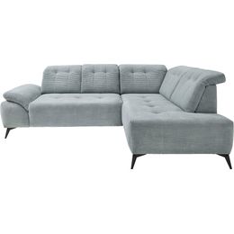 Ecksofa Home Affaire "Fiore", aqua, B:272cm, 100% Polyester, Sofas, Ecksofa