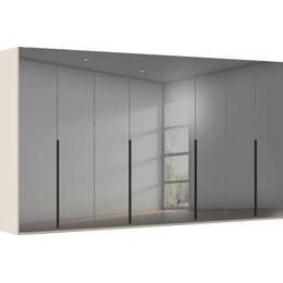 Dreht&uuml;renschrank Rauch "Kleiderschrank Schrank Garderobe W&auml;scheschrank BESTSELLER MONTCLAR", beige (champagner), grauspiegel, griffe schwarz, B:400cm H:223cm T:60cm, Holzwerkstoff, Schr&auml;nke, Dreht&uuml;renschrank, Front in Glas/Hochglanz/Dekor/Grauspiegel in 5 Breiten MADE IN GERMANY, Topseller