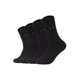 Sneakersocken Camano "Socken 4er Pack", Damen, Gr. 43-46, schwarz, Obermaterial: 80% Baumwolle CO. 17% Polyamid PA. 3% Elasthan EL., Socken Sneakersocken