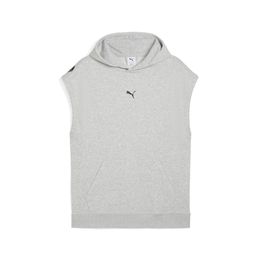 Kapuzensweatshirt Puma "M GRAPHIC FRENCH TERRY SLEEVELESS HOODIE", Herren, Gr. M, grau (light gray heather), Sweatware, Obermaterial: 70% Baumwolle, 30% Polyester, regular fit normal, Rundhals, angesetztes B&uuml;ndchen, Sweatshirts, mit DryCELL-Technologie, aus atmungsaktiver Baumwollmischung