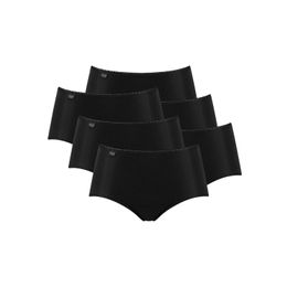 Slip Sloggi "Slip 6er Pack", Damen, Gr. 48, schwarz, Obermaterial: 88% Polyamid PA. 12% Elasthan EL., Unterhosen Slip