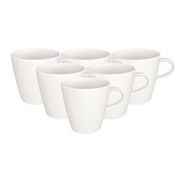Villeroy & Boch Becher VILLEROY & BOCH "Kaffeebecher Manufacture Rock Blanc 290 ml 6er Set wei&szlig;", wei&szlig;, Porzellan, Trinkgef&auml;&szlig;e, Becher