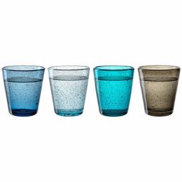 Glas Leonardo "Trinkglas-Set 4-teilig BURANO 330 ml bunt", bunt, 4 tlg., Glas, Trinkgef&auml;&szlig;e, GlaeserSet Trinkglas Wasserglas