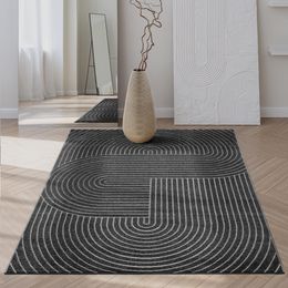 Teppich the carpet "Santo Plus", grau (anthrazit), B:80cm H:5mm L:150cm, Polypropylen, Teppiche, Teppich, Plus moderner robuster In und Outdoor Teppich