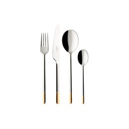 Villeroy & Boch Besteck-Set VILLEROY & BOCH "Tafelbesteck Ella 24er Set silber-gold", bunt (silber, gold), Essbesteck-Sets