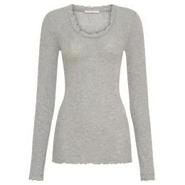 Funktionstop SEAMLESS BASIC "Seamless Basic Top Cotton", Damen, Gr. L/XL, grau melange, Obermaterial: 100% Baumwolle, Tops