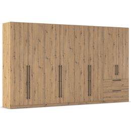 Kleiderschrank Rauch "Dreht&uuml;renschrank Schrank Garderobe W&auml;scheschrank Schlafzimmer AVOLA", braun (eiche artisan), B:360cm H:210cm T:54cm, Holzwerkstoff, Schr&auml;nke, Kleiderschrank, mit hochwertigen Stangengriffen in Schwarz aus Metall MADE IN GERMANY