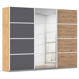 Kleiderschrank Rauch "Schwebet&uuml;renschrank OTTO&acute;s Choice Garderobe Schrank TOP ANGEBOT Avola", beige (eiche artisan, graumetallic, leisten wei&szlig;), B:271cm H:229cm T:62cm, Holzwerkstoff, Schr&auml;nke, Kleiderschrank, mit eleganten Zierleisten in Chrom, Schwarz oder Wei&szlig; MADE IN GERMANY, Topseller