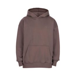 Kapuzenpullover DROPSIZE "Dropsize HEAVY OVERSIZE HD LOGO HOODIE", Herren, Gr. S, braun, 70% Baumwolle, 30% Polyester, unifarben, oversize, ohne Ausschnitt, Pullover Kapuzenpullover
