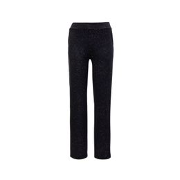 2-in-1-Hose GOLDNER "Kurzgr&ouml;&szlig;e Stretchbequeme Hose mit Glitzer", Damen, Gr. 20, K-Gr, schwarz (schwarz, kupferfarben, gold, gemustert), Obermaterial: 72% Viskose CV. 20% Polyester PES. 8% Elasthan EL., Hosen