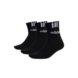 Sneakersocken adidas originals "Socken Cushioned 3S Linear 3er Pack", Damen, Gr. 43-45, schwarz, Obermaterial: 71% Baumwolle CO. 26% Polyester PES. 2% Elasthan EL. 1% Nylon NY., Socken Sneakersocken
