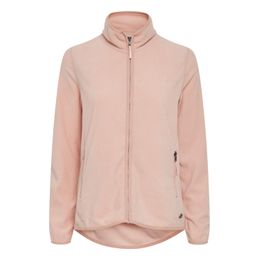 Fleecejacke oxmo "Fleecejacke OXRikka", Damen, Gr. XL, rosa (mahogany rose), Obermaterial: 100% Polyester PES., regular fit h&uuml;ftlang, Jacken Fleecejacke