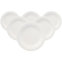 Villeroy & Boch Speiseteller VILLEROY & BOCH "Speiseteller New Cottage Basic &oslash; 26,8 cm 6er Set wei&szlig;", wei&szlig;, Speiseteller, Speiseteller