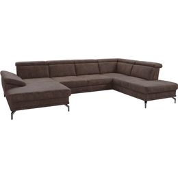 Sit & More Wohnlandschaft SIT & MORE "Scorpio U-Form", braun, B:353cm H:85cm T:236cm, Sofas, Wohnlandschaft, inklusive Sitztiefenverstellung, mit Kopf- und Armteilverstellung