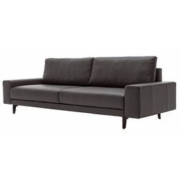 3-Sitzer "CR.450, Designsofa, Loungesofa", braun (graubraun 534, 49), B:220cm H:85cm T:95cm, NaturLEDER OSKAR (echtes Rindsleder);Flachgewebe VICTORIA (41% Polyacryl 38% Polyester 21% Baumwolle), CREATION BY ROLF BENZ, Sofas, Armlehne breit niedrig, Alugussf&uuml;&szlig;e in umbragrau, Breite 220 cm