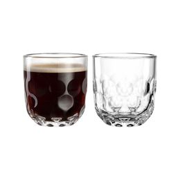 Latte-Macchiato-Glas Leonardo "Kaffeegl&auml;ser (1) Gocce 220 ml 2er Set transparent", bunt (transparent), 2 tlg., Glas, Trinkgef&auml;&szlig;e, Latte-Macchiato-Glas