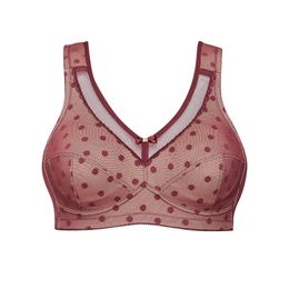 B&uuml;gelloser BH SuSa "BH ohne B&uuml;gel Prints", Damen, Gr. 110, Cup G, rot (ruby rot), Obermaterial: 57% Baumwolle CO. 38% Polyamid PA. 5% Elasthan EL., BHs