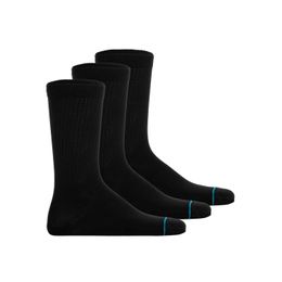 Sneakersocken Stance "Socken Icon Socken 3er Pack", Damen, Gr. 35-37, schwarz, Obermaterial: 76% Baumwolle CO. 19% Polyester PES. 3% Nylon NY. 2% Elasthan EL., Socken Sneakersocken