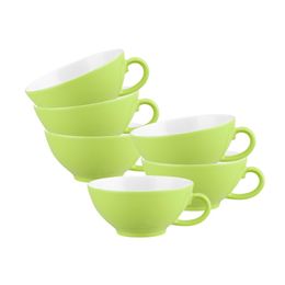 Tasse Seltmann Weiden "Teetassen Liberty Pure Colors 140 ml 6er Set", gr&uuml;n (lime gr&uuml;n), 6 tlg., Porzellan, Trinkgef&auml;&szlig;e, Tasse