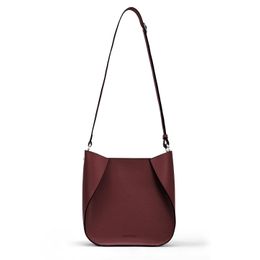 Schultertasche Gretchen "Erica Shoulderbag", Damen, Gr. B/H/T: 7cm x 27cm x 25cm, rot (bordeaux), Leder, unifarben, Taschen Schultertasche, aus italienischem Rindsleder
