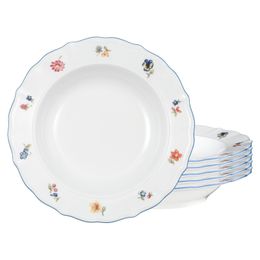 Suppenteller Seltmann Weiden "Suppenteller Sonate Nostalgie &oslash; 22,4 cm 6er Set wei&szlig;", wei&szlig;, L:22,4cm, Speiseteller
