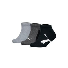 Sneakersocken Puma "Socken BWT Sneaker 3P 3er Pack", M&auml;dchen, Gr. 27-30, schwarz (schwarz, grau), Obermaterial: 66% Baumwolle CO. 18% Polyamid PA. 14% Polyester PES. 2% Elasthan EL., Socken Sneakersocken