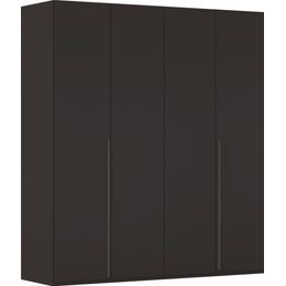 Dreht&uuml;renschrank Rauch "Kleiderschrank Schrank Garderobe W&auml;scheschrank BESTSELLER MONTCLAR", schwarz, griffe graphit, B:201cm H:223cm T:60cm, Holzwerkstoff, Schr&auml;nke, Dreht&uuml;renschrank, Front in Glas/Hochglanz/Dekor/Grauspiegel in 5 Breiten MADE IN GERMANY, Topseller