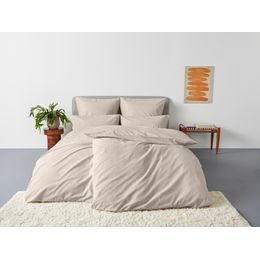 Bettw&auml;sche OTTO HOME "Melli", beige (beige, meliert), B/L: 155cm x 220cm, 1 Stk., 1 Stk., Linon, B/L: 80cm x 80cm, 2 Stk., Linon, Obermaterial: 100% Baumwolle, Bettw&auml;sche, Bettw&auml;sche, Bettw&auml;sche aus Baumwolle, Leinen-Look in Melange-Optik