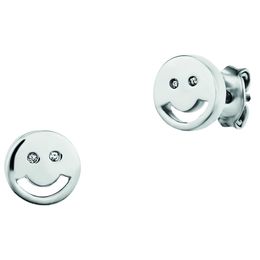 CAI Paar Ohrstecker CA&Iuml; "925/- Sterling Silber rhodiniert Smile", wei&szlig;, wei&szlig;, Ohrringe, Damen, one-size, Silber 925 (Sterlingsilber)