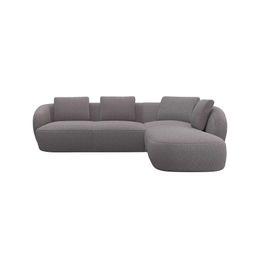 FLEXLUX "Torino, rund, L-Form, Sofa-Ecke mit Ottomane" Modernes, organisches Sofa-Design, Kaltschaum, Wellenunterfederung