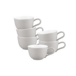 Espressotasse Seltmann Weiden "Espressotassen Liberty Pure Colors 90 ml 6er Set", grau (new grau), 6 tlg., Porzellan, Trinkgef&auml;&szlig;e, Espressotasse
