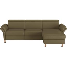Ecksofa Home Affaire "Calypso L-Form", gr&uuml;n (olive), B:260cm H:85cm T:172cm, 100% Polyester, Sofas, Ecksofa, mit motorischen Funktionen im Sofa und Recamiere