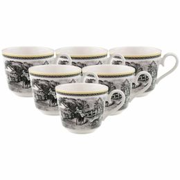 Villeroy & Boch Becher VILLEROY & BOCH "Fr&uuml;hst&uuml;ckstassen Audun Ferme 350 ml 6er Set bunt", bunt, Porzellan, Trinkgef&auml;&szlig;e, Becher