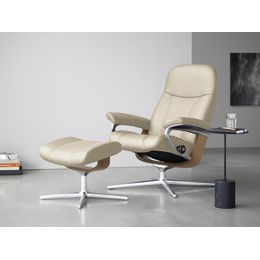 stressless "Consul" Set, Relaxsessel mit Hocker, mit Hocker, mit Cross Base, Gr&ouml;&szlig;e S, M & L, Holzakzent Eiche
