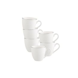 Villeroy & Boch Espressotasse VILLEROY & BOCH "Mokka-/Espressotassen Anmut Platinum No.1 60 ml 6er Set wei&szlig;", wei&szlig;, Porzellan, Trinkgef&auml;&szlig;e, Espressotasse