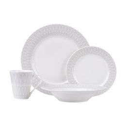 Maxwell & Williams Geschirr-Set MAXWELL & WILLIAMS "Dinner-Set Zenith 16er Set grau", grau, 16 tlg., Porzellan, Geschirr-Sets, Fr&uuml;hst&uuml;cks-Set Geschirr-Set